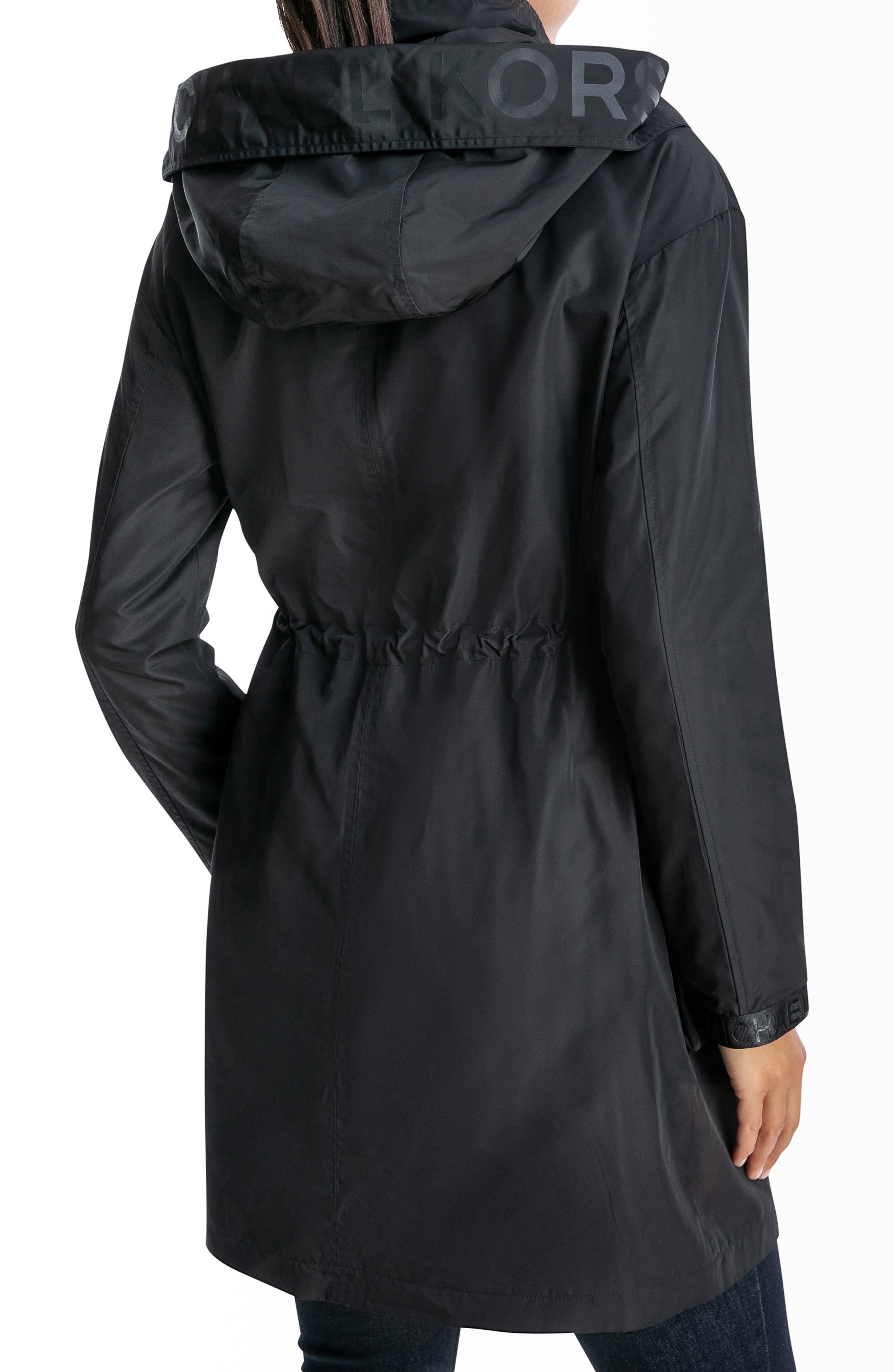 Michael Kors Water-Resistant Hooded Long Anorak Jacket | Nordstromrack