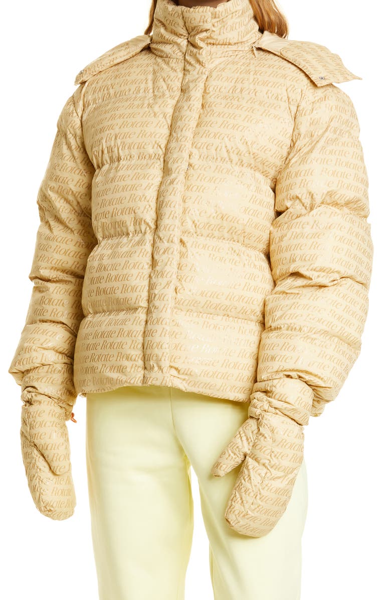 ROTATE Tina Puffer Jacket with Mittens | Nordstrom