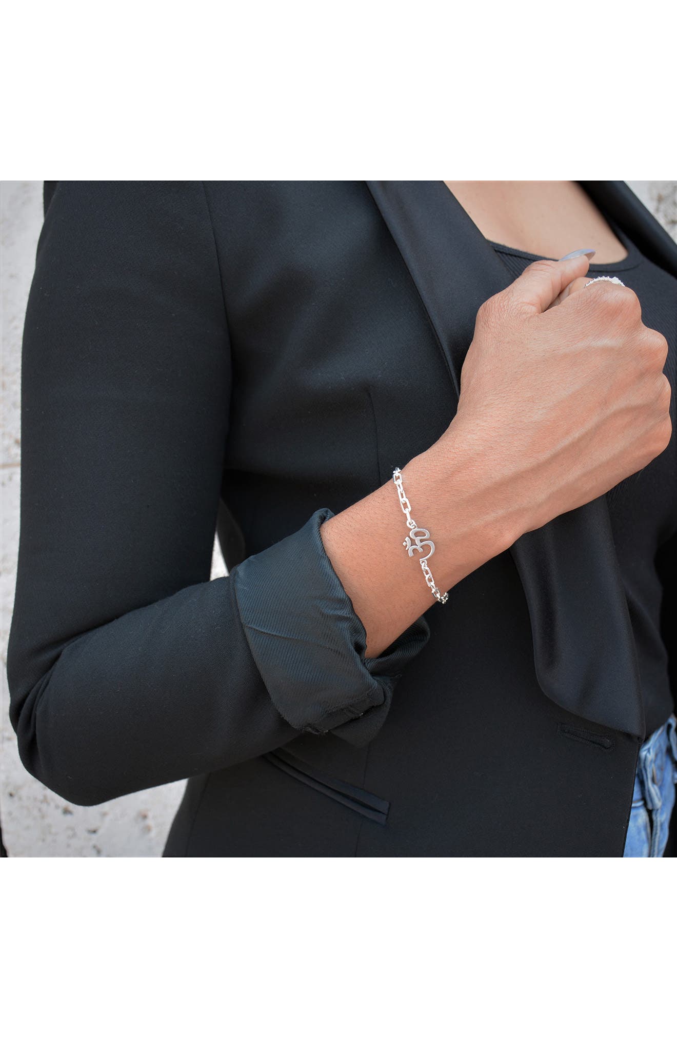 Liza Schwartz Sterling Silver OM Chain Bracelet | Nordstromrack