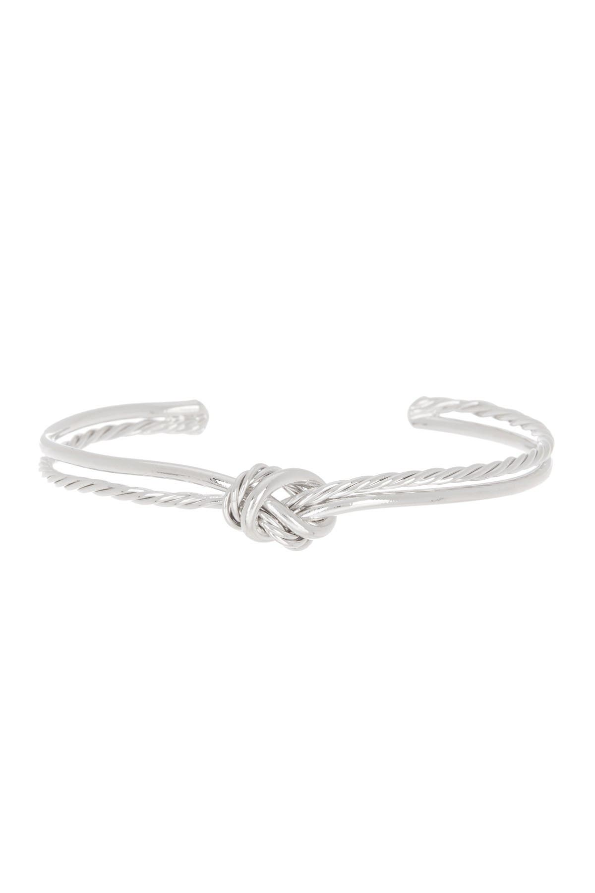 MESHMERISE Twisted Cable Multi Row Love Knot Cuff Bangle | Nordstromrack