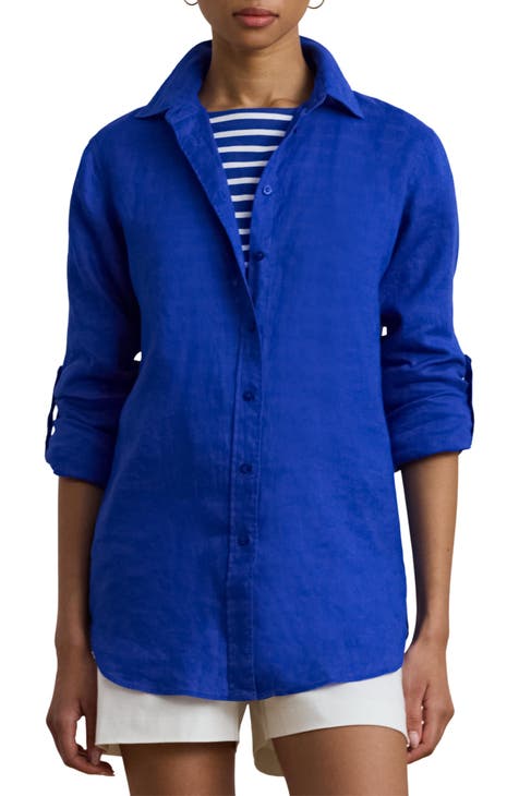 Women's 100% Linen Button Up Tops | Nordstrom