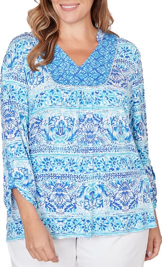 RUBY RD Printed Slub Jersey Top | Nordstromrack