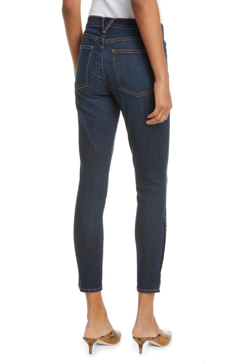 Veronica Beard Debbie Side Button High Waist Ankle Skinny Jeans ...