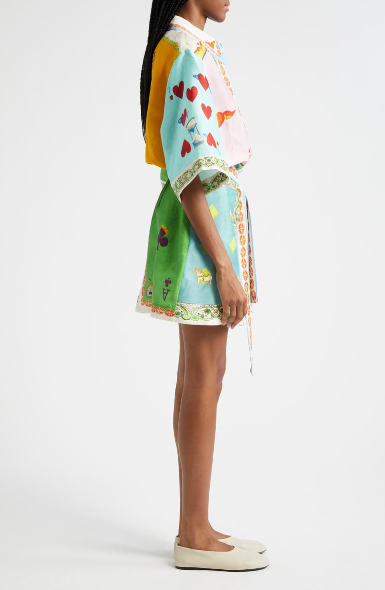 ALEMAIS Rummy Linen Blend Mini Shirtdress | Nordstrom