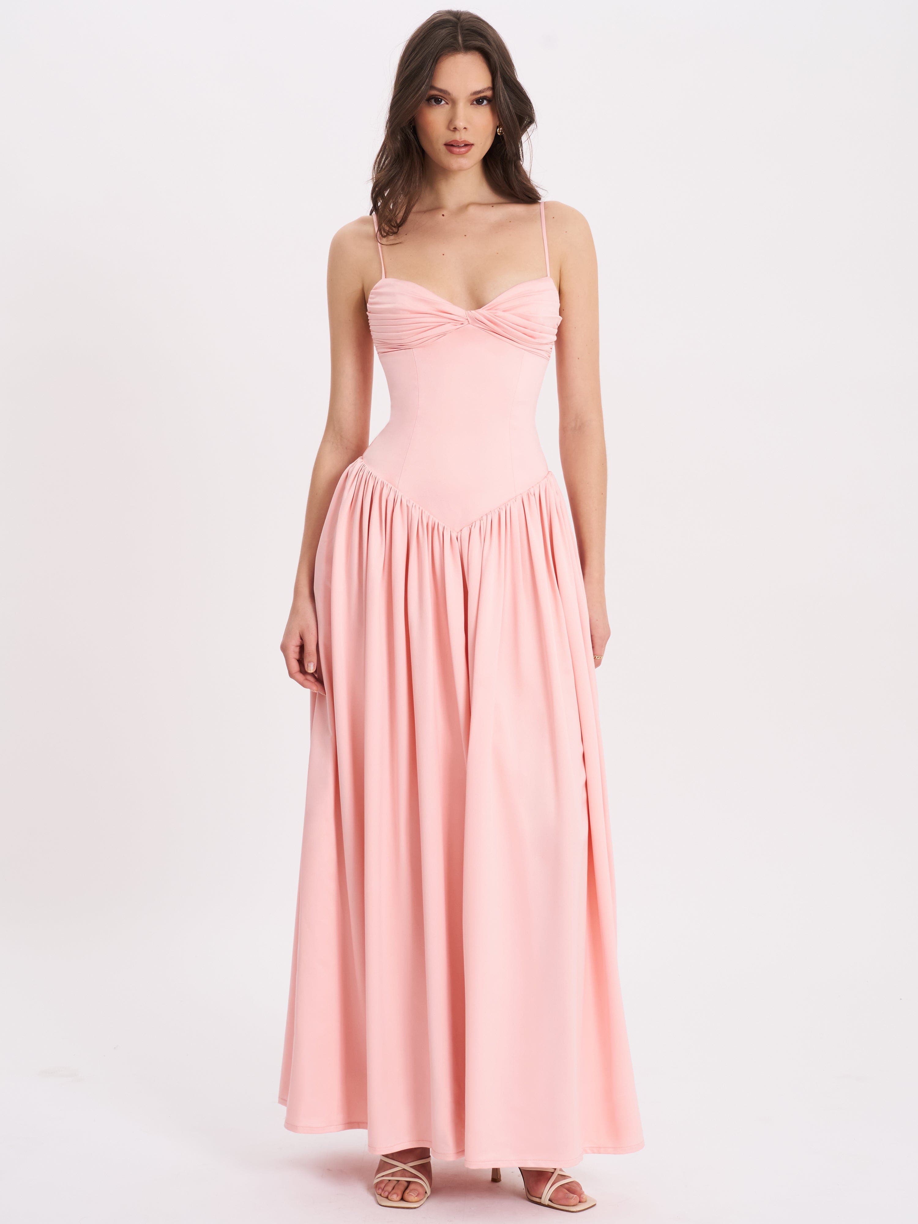 Miss Circle Najwa Ruched Breast Drop Waist Maxi Dress | Nordstrom