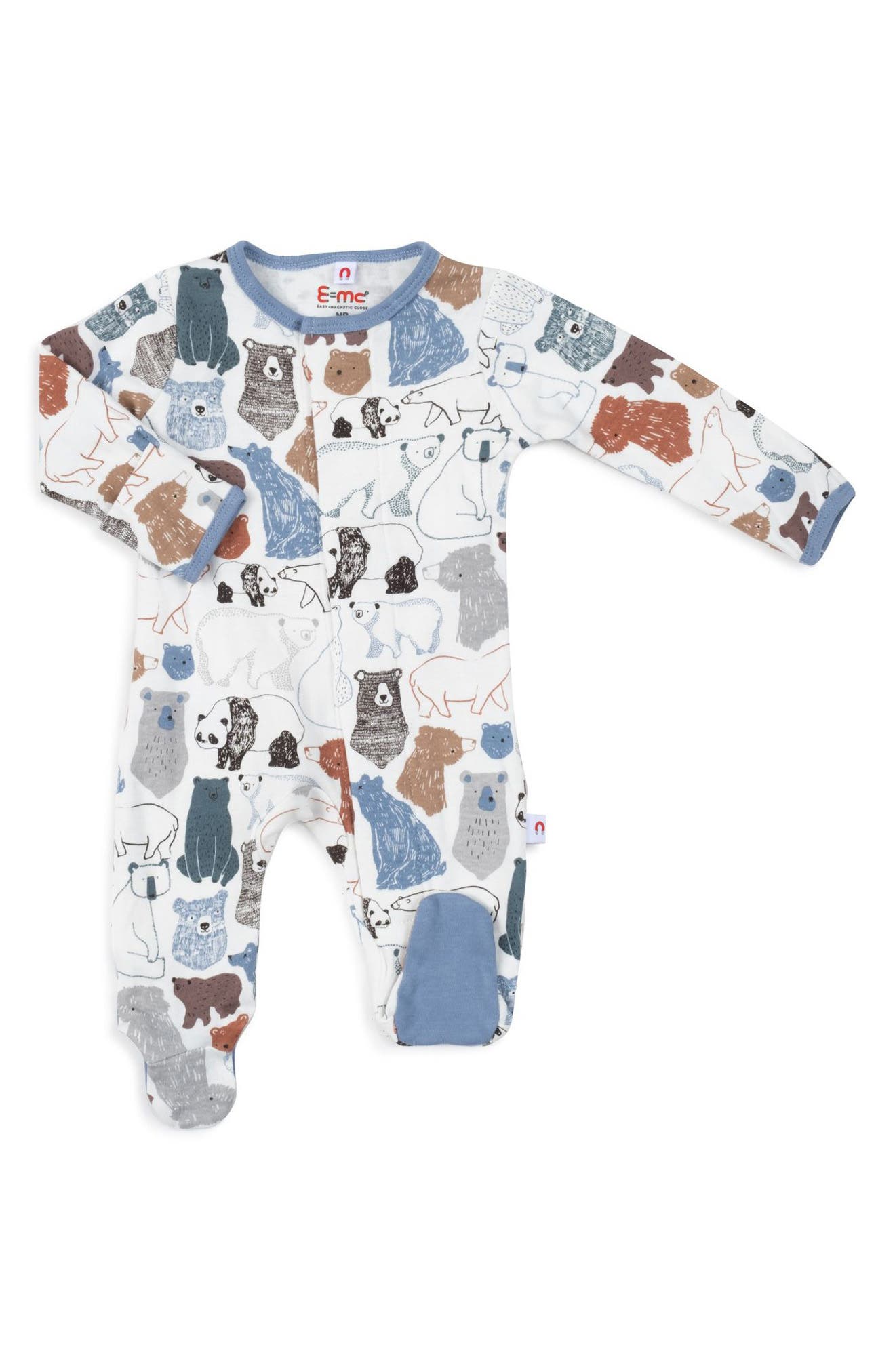 EMC Grin & Bear It Magnetic Cotton Footie | Nordstromrack