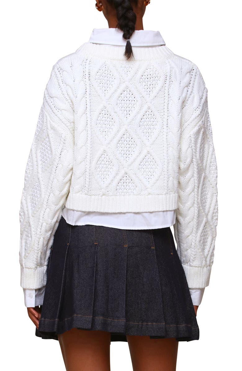 Avec Les Filles Mixed Media Crop Sweater | Nordstromrack