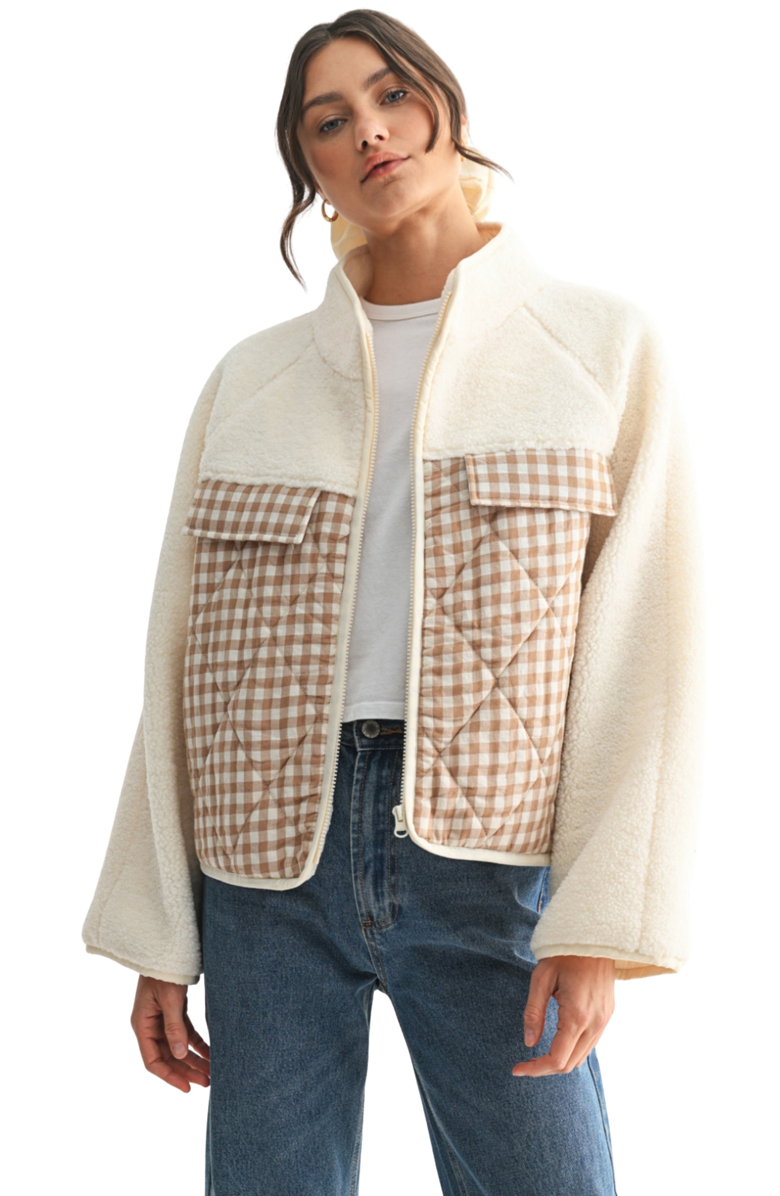WISHLIST Plaid Fleece Jacket | Nordstromrack