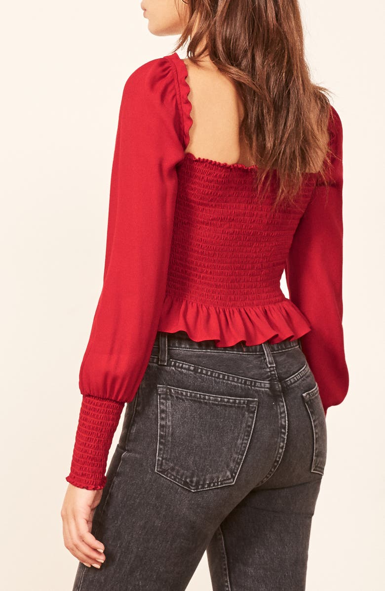 Reformation Francis Smocked Top | Nordstrom