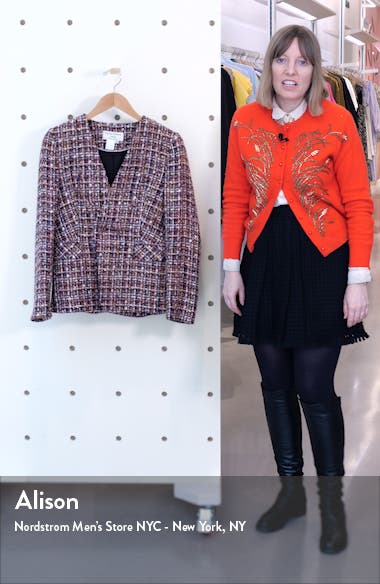 Helene Berman Collarless Button Front Tweed Jacket | Nordstrom