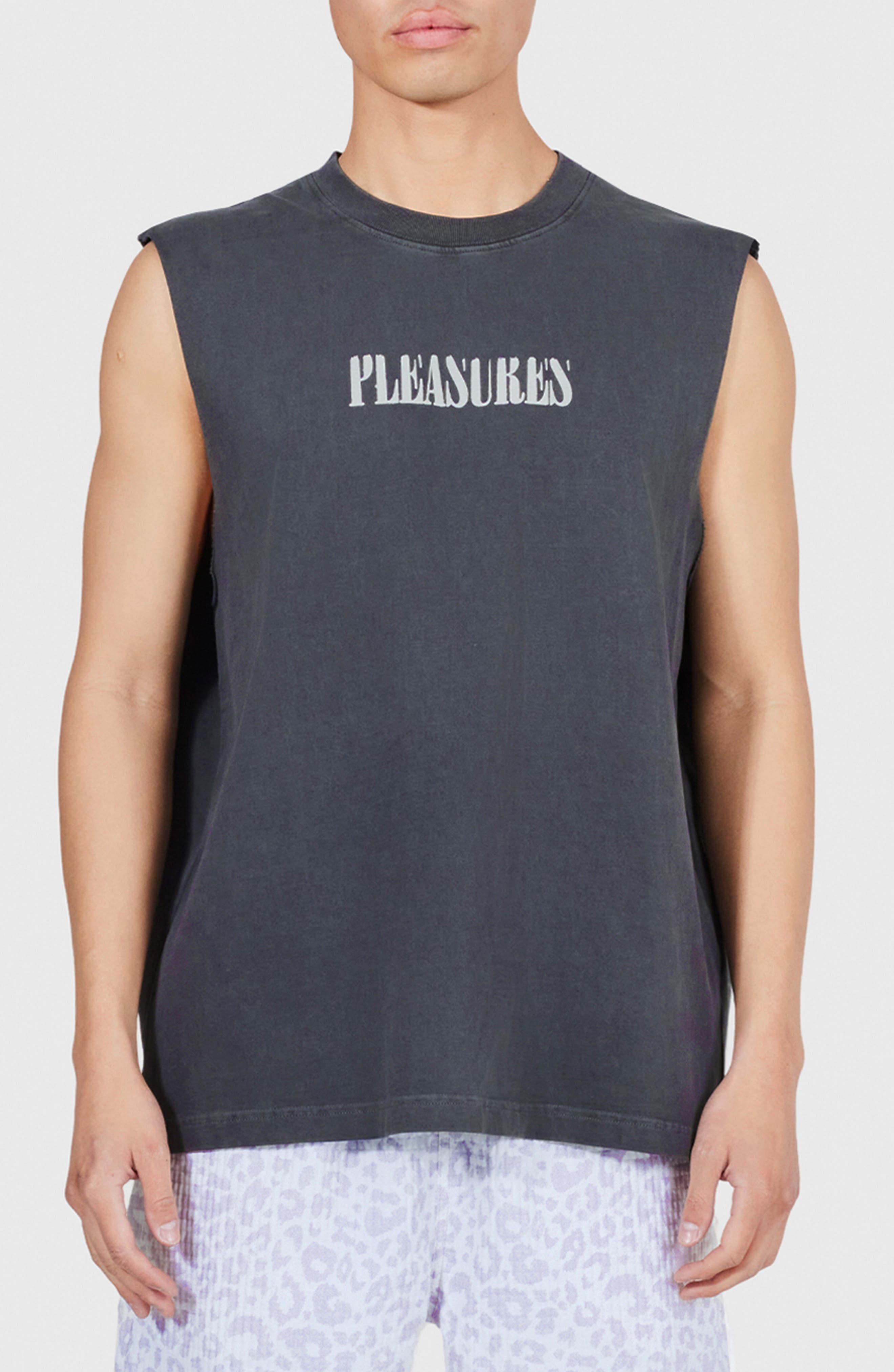 PLEASURES Onyx Sleeveless Logo Graphic T-Shirt | Nordstromrack