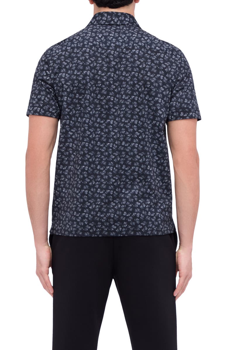 Bugatchi Merlin OoohCotton® Fan Print Short Sleeve Button-Up Shirt ...