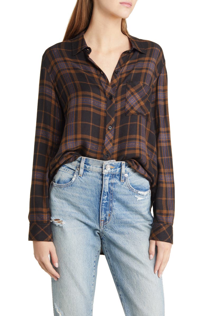 Rails Women's Hunter Metallic Plaid Button-Up Shirt | Nordstromrack