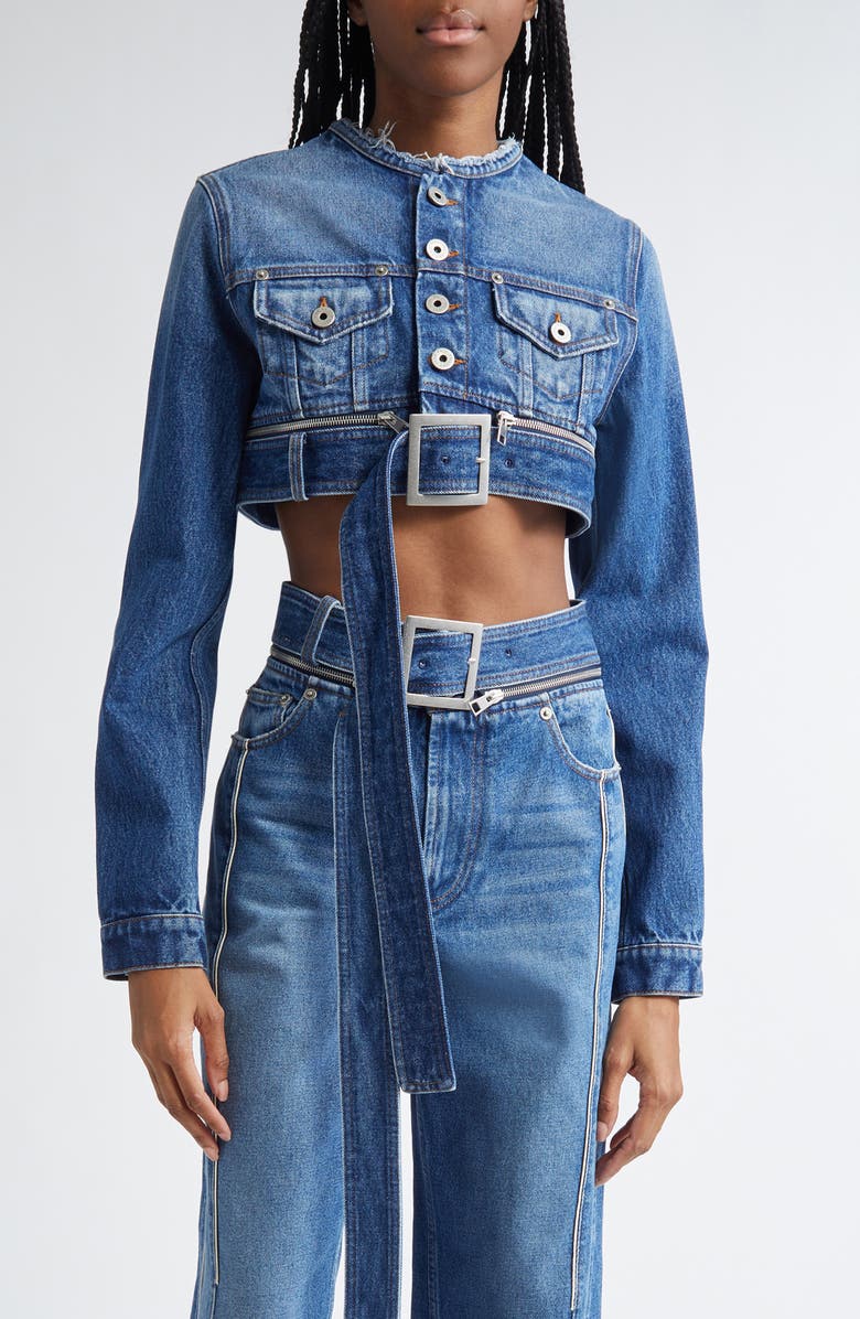 Jean Paul Gaultier The Belted Super Crop Denim Jacket | Nordstromrack