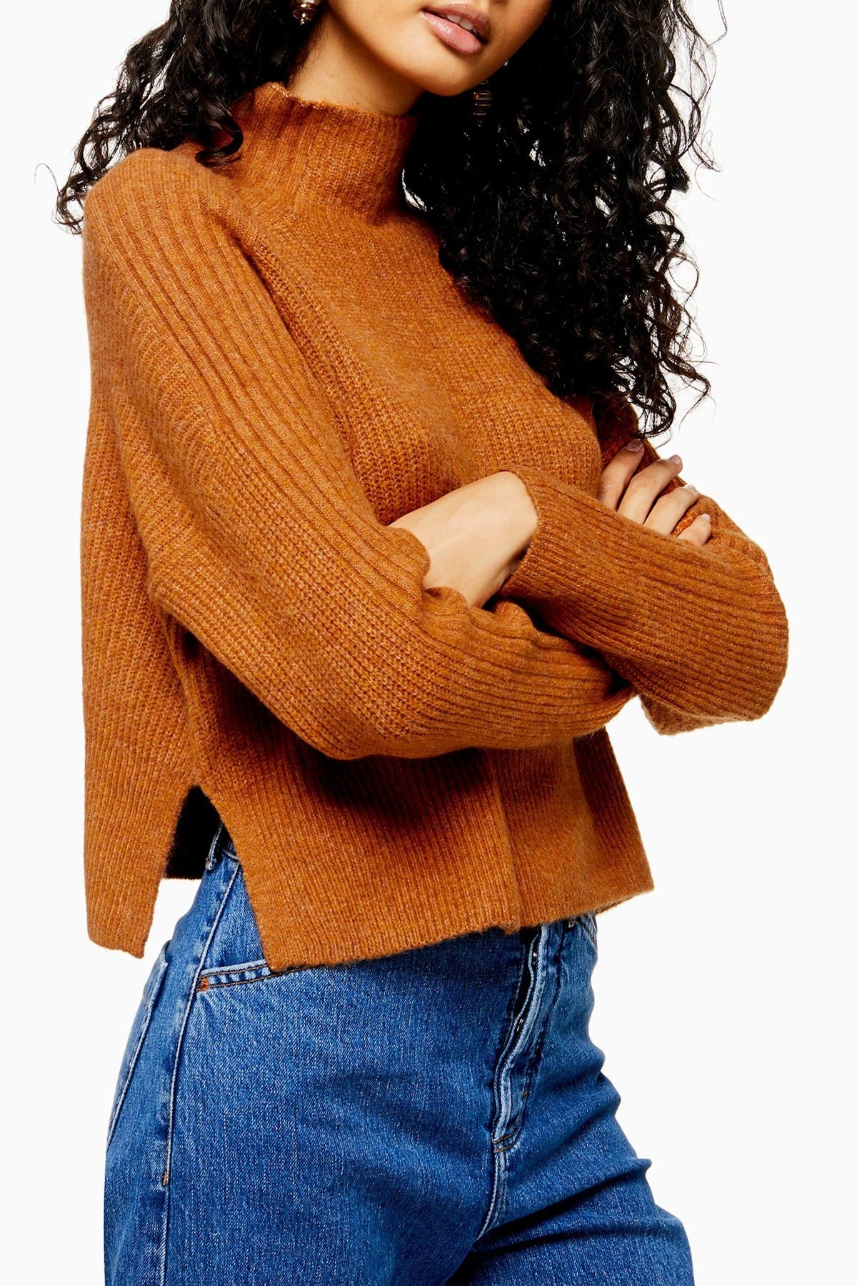 Topshop Crop Funnel Neck Sweater | Nordstromrack