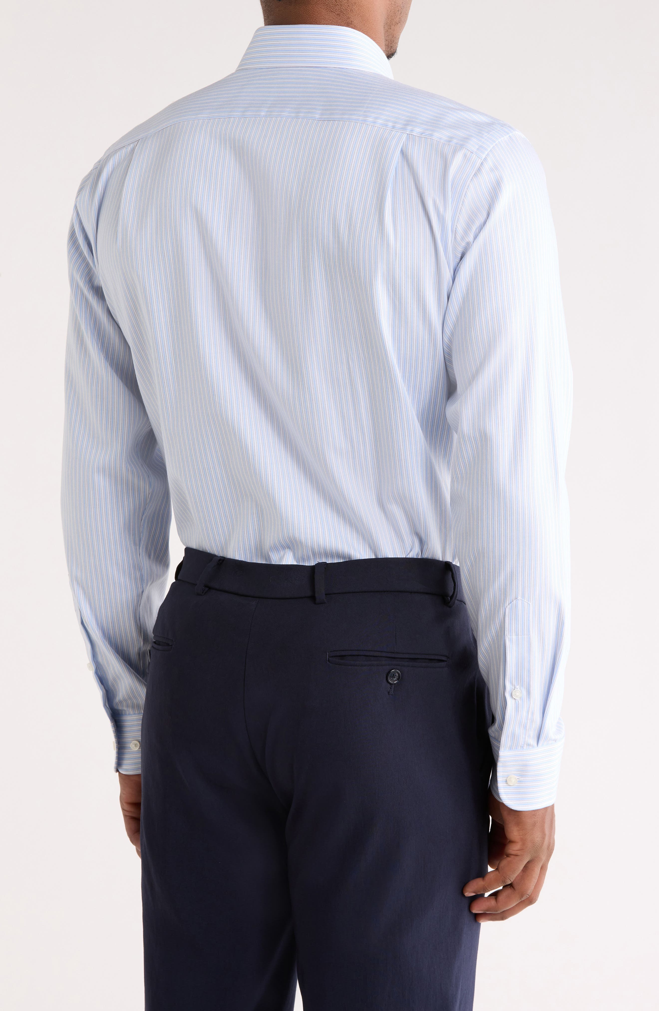 Nordstrom Trim Fit Stripe Premium Non Iron Cotton Button-Up Shirt ...