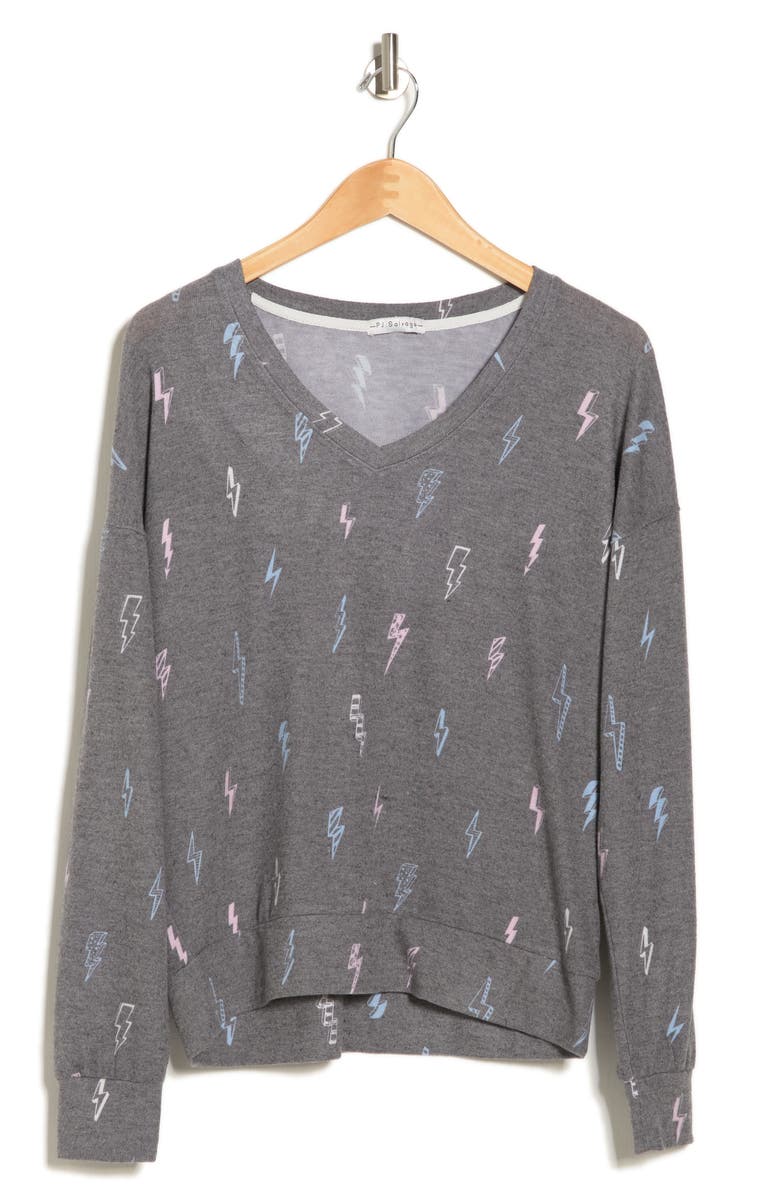 PJ Salvage Long Sleeve Lightning Bolt Print Top | Nordstromrack