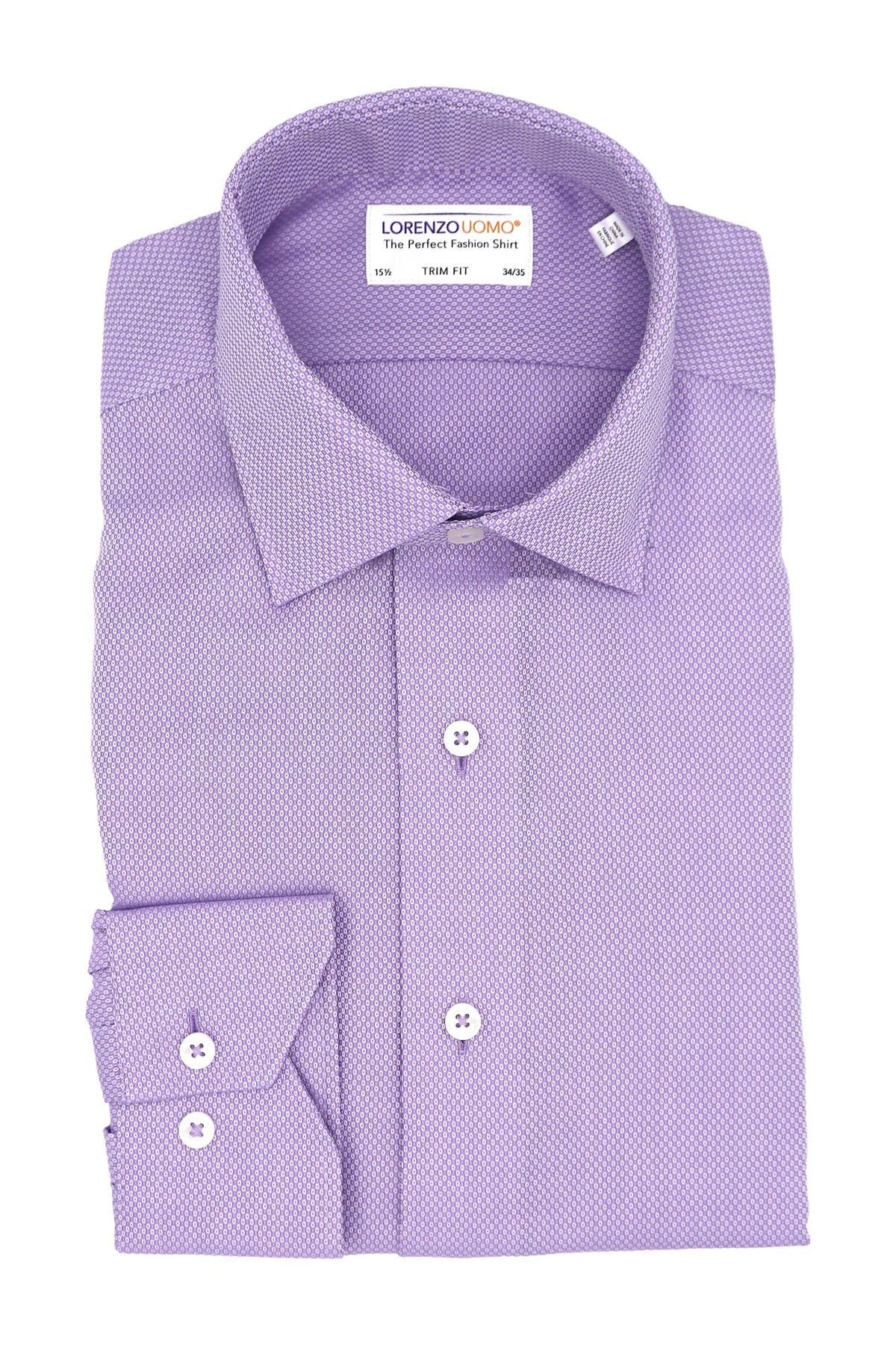 Lorenzo Uomo Textured Oval Non-Iron Trim Fit Dress Shirt | Nordstromrack