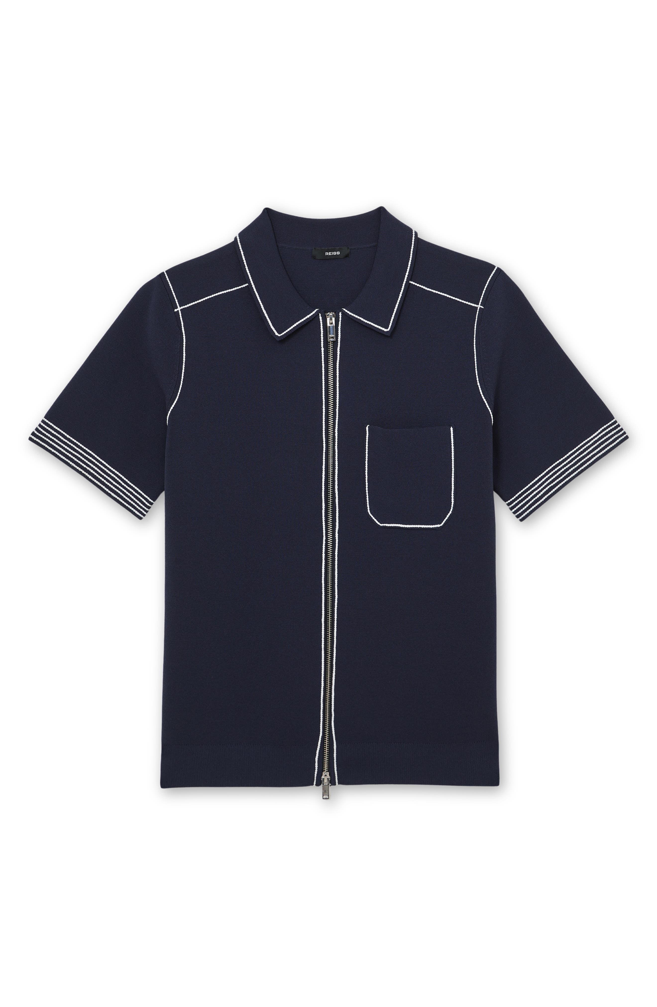 Reiss Blake Piped Zip Shirt | Nordstrom