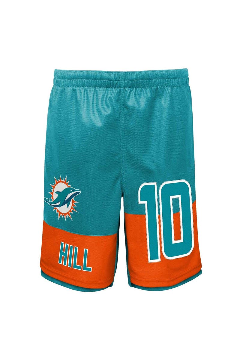 Outerstuff Youth Tyreek Hill Aqua Miami Dolphins Player Name & Number ...