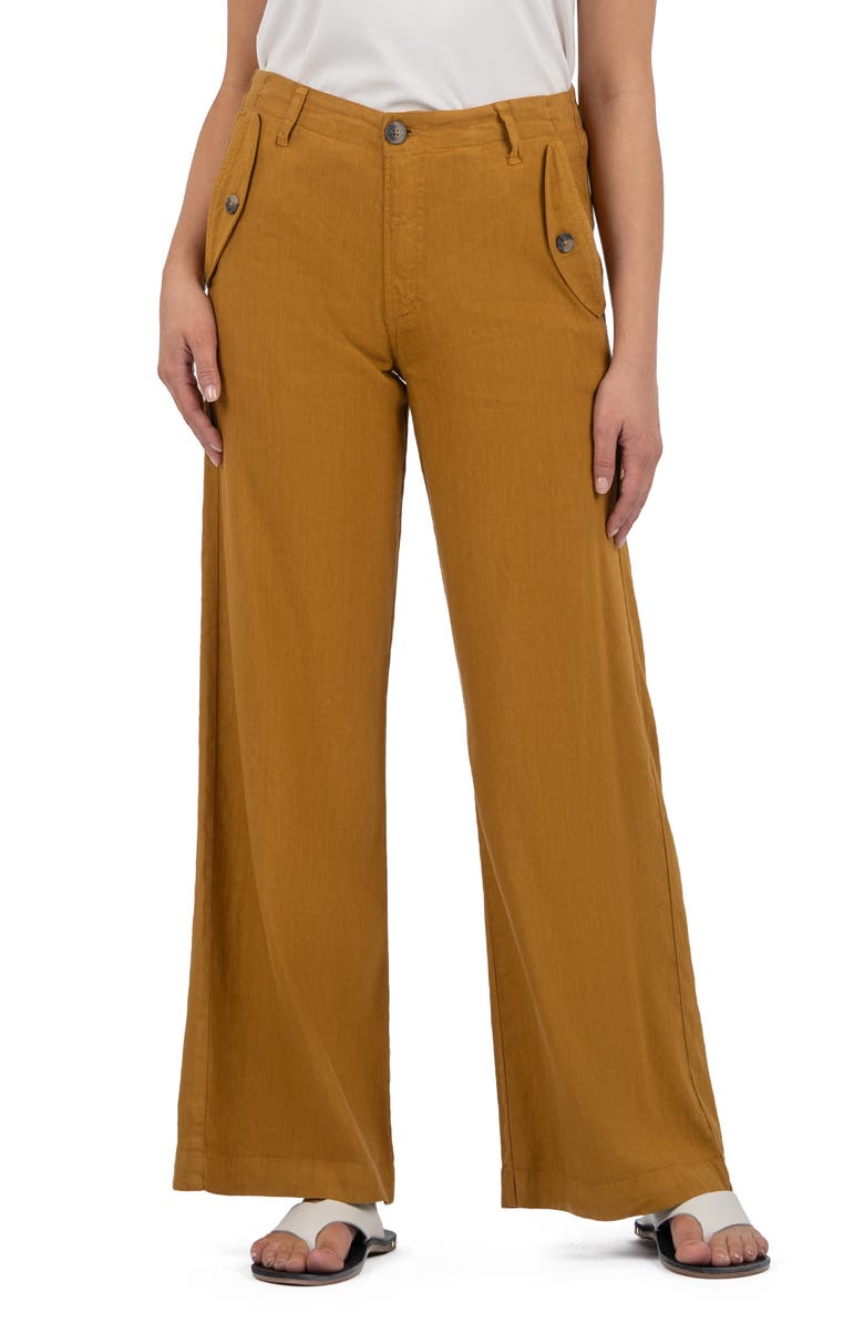 KUT from the Kloth Meg Wide Leg Linen Blend Pants | Nordstrom