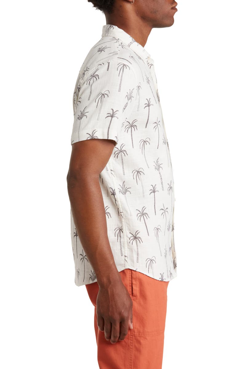 Marine Layer Palm Print Stretch Selvage Short Sleeve Button-Up Shirt ...