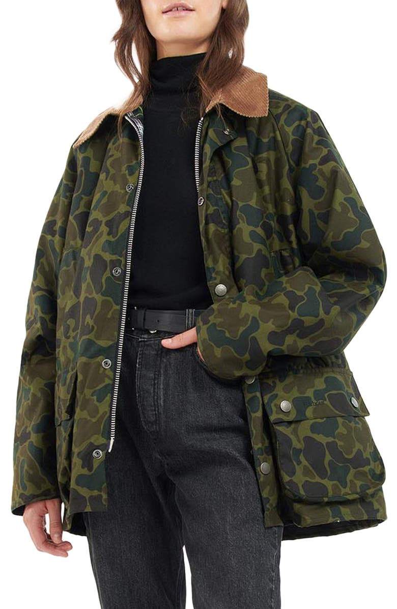 Barbour x Noah Gender Inclusive Bedale Camo Print Waxed Cotton Jacket ...