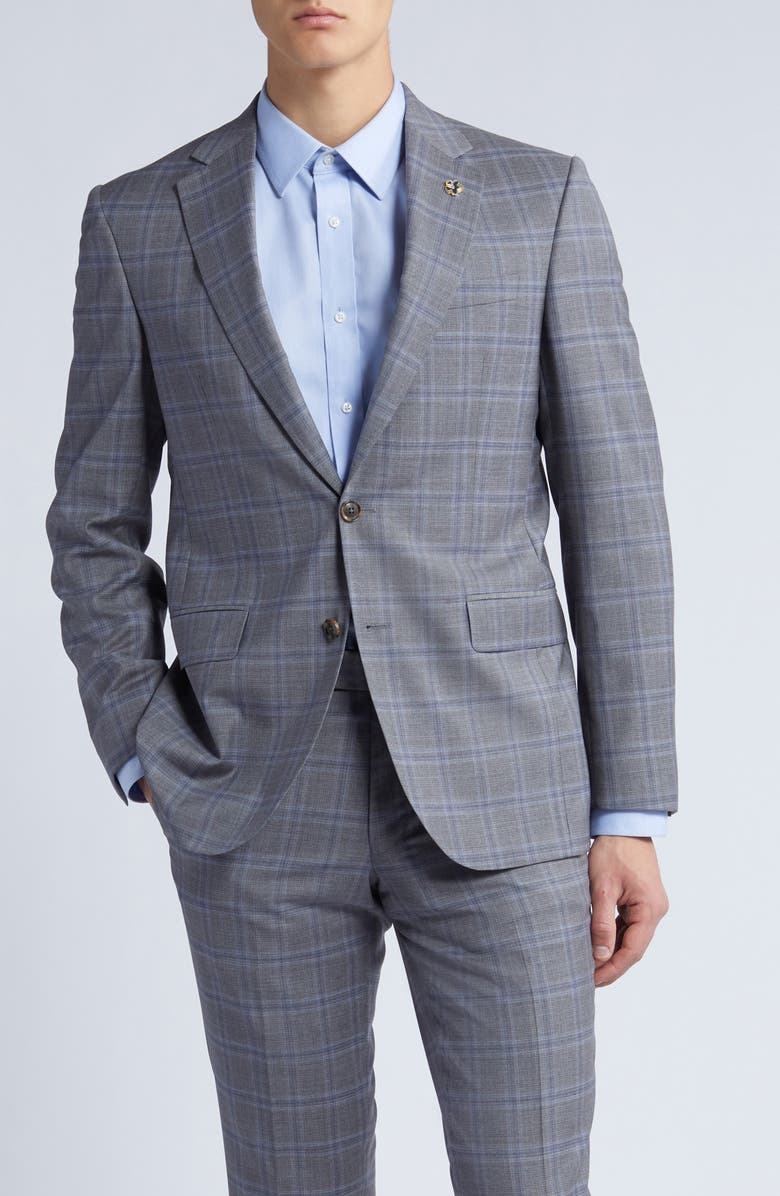 Ted Baker London Jay Slim Fit Windowpane Check Wool Suit | Nordstromrack
