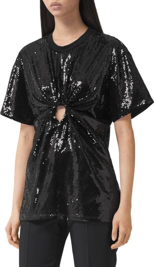 Burberry Virginia Sequin Oversize Cutout Tee | Nordstromrack