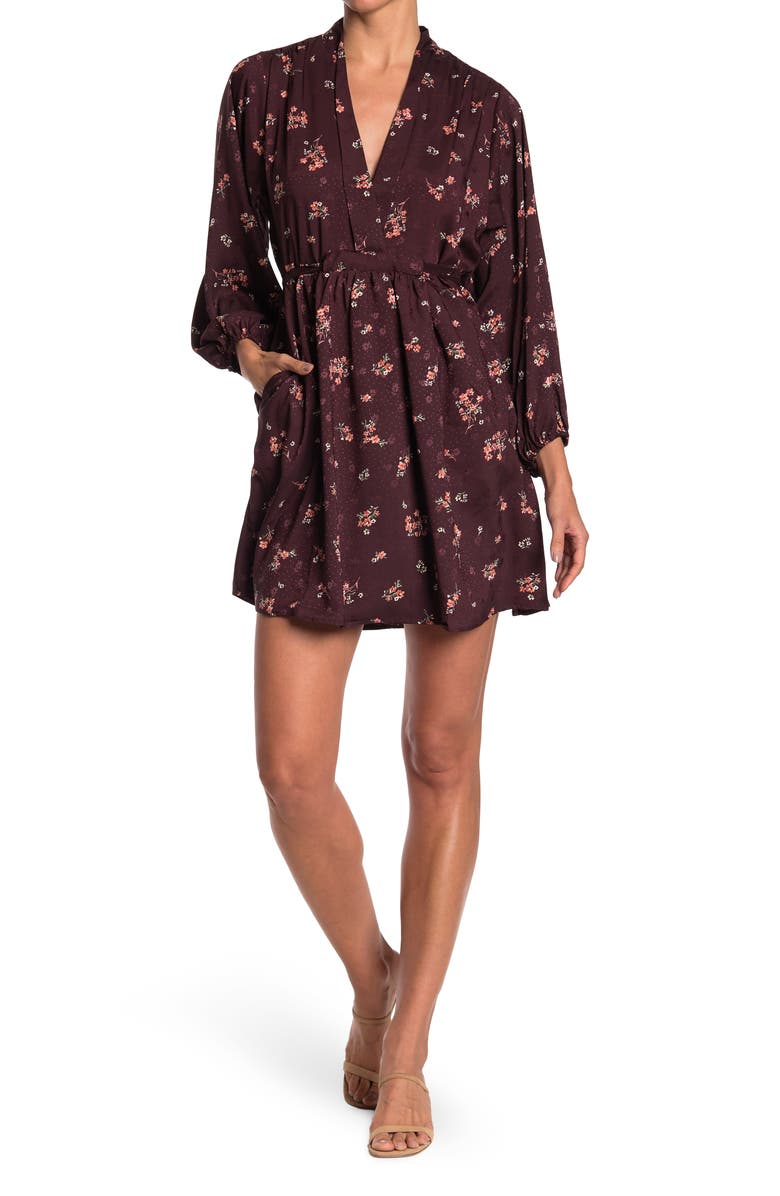 Lovestitch Floral Waist Tie Mini Dress | Nordstromrack