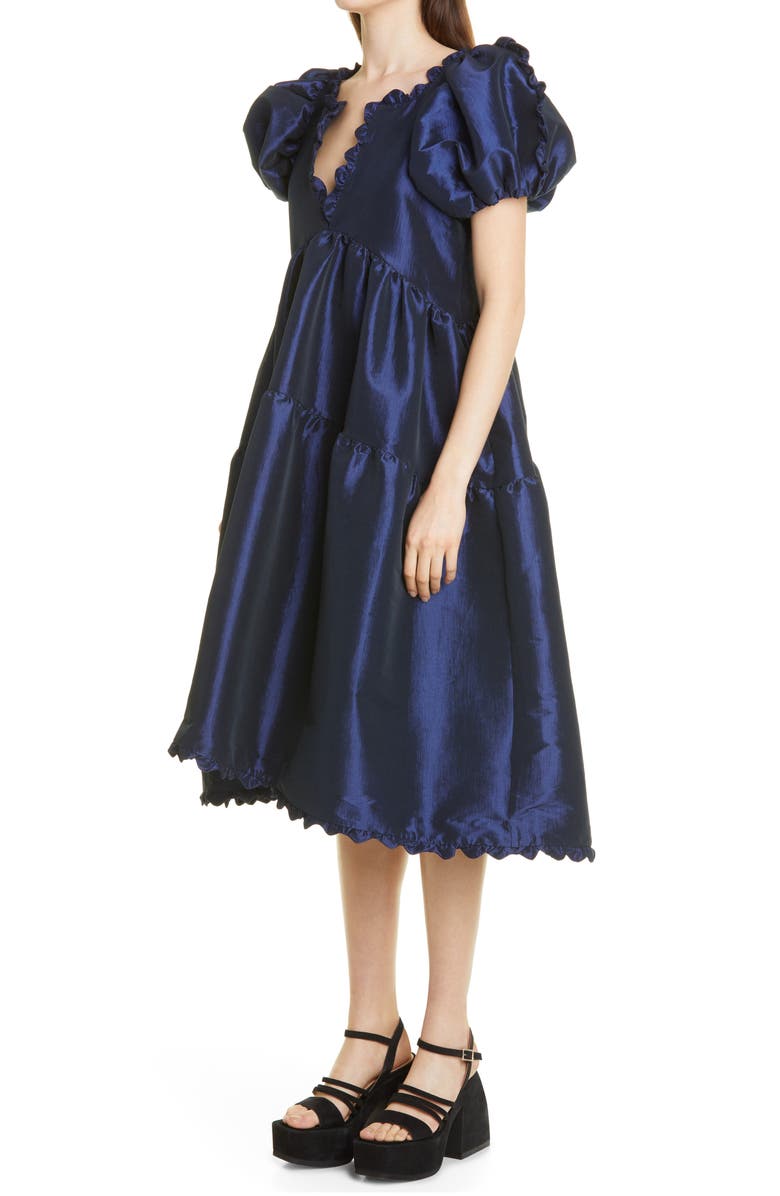 Kika Vargas Leana Ruffle Silk Blend Taffeta Dress | Nordstromrack