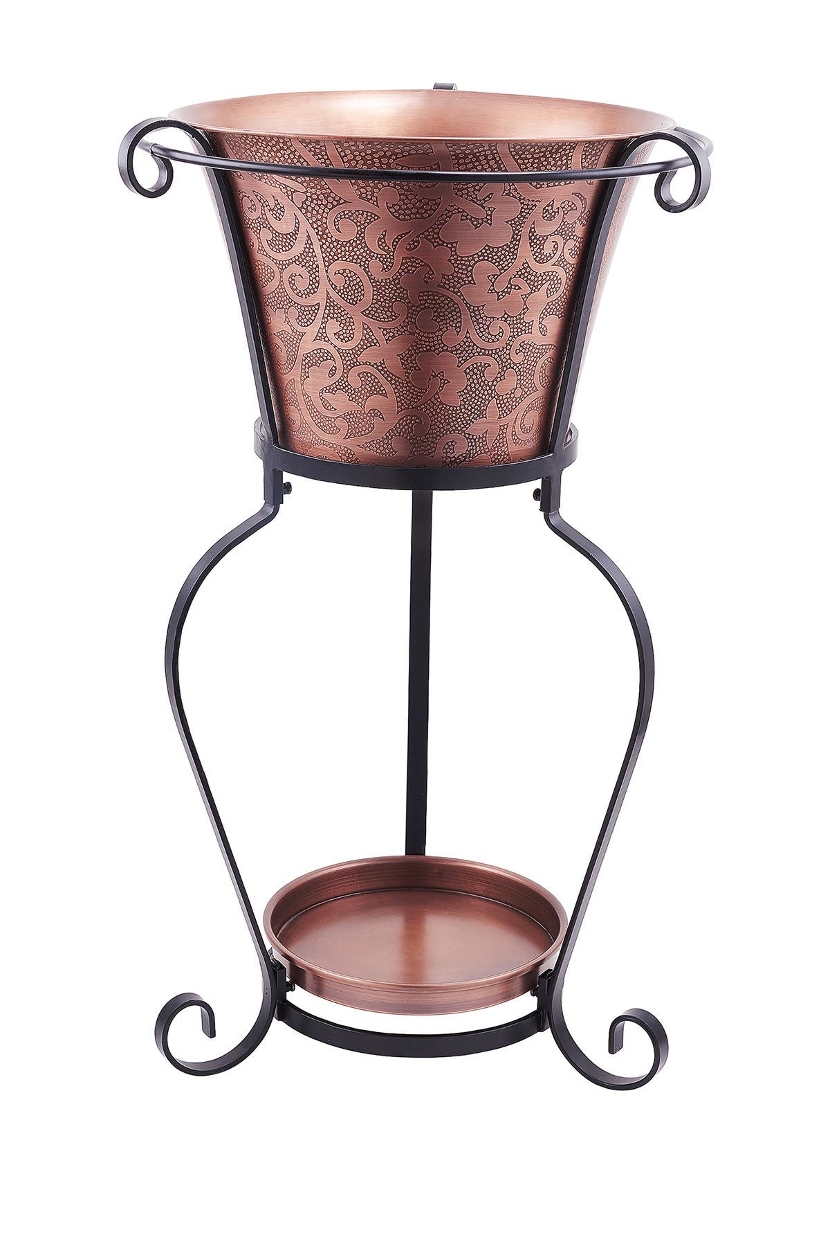 ODI HOUSEWARES Solid Copper Etched 5 Gallon Beverage Tub with Stand ...