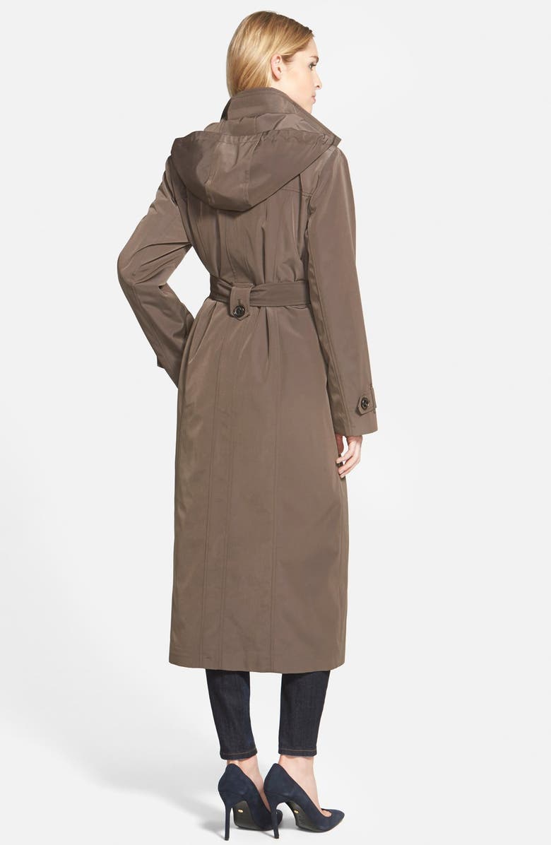 London Fog Long Single Breasted Trench Coat with Inset Bib | Nordstrom