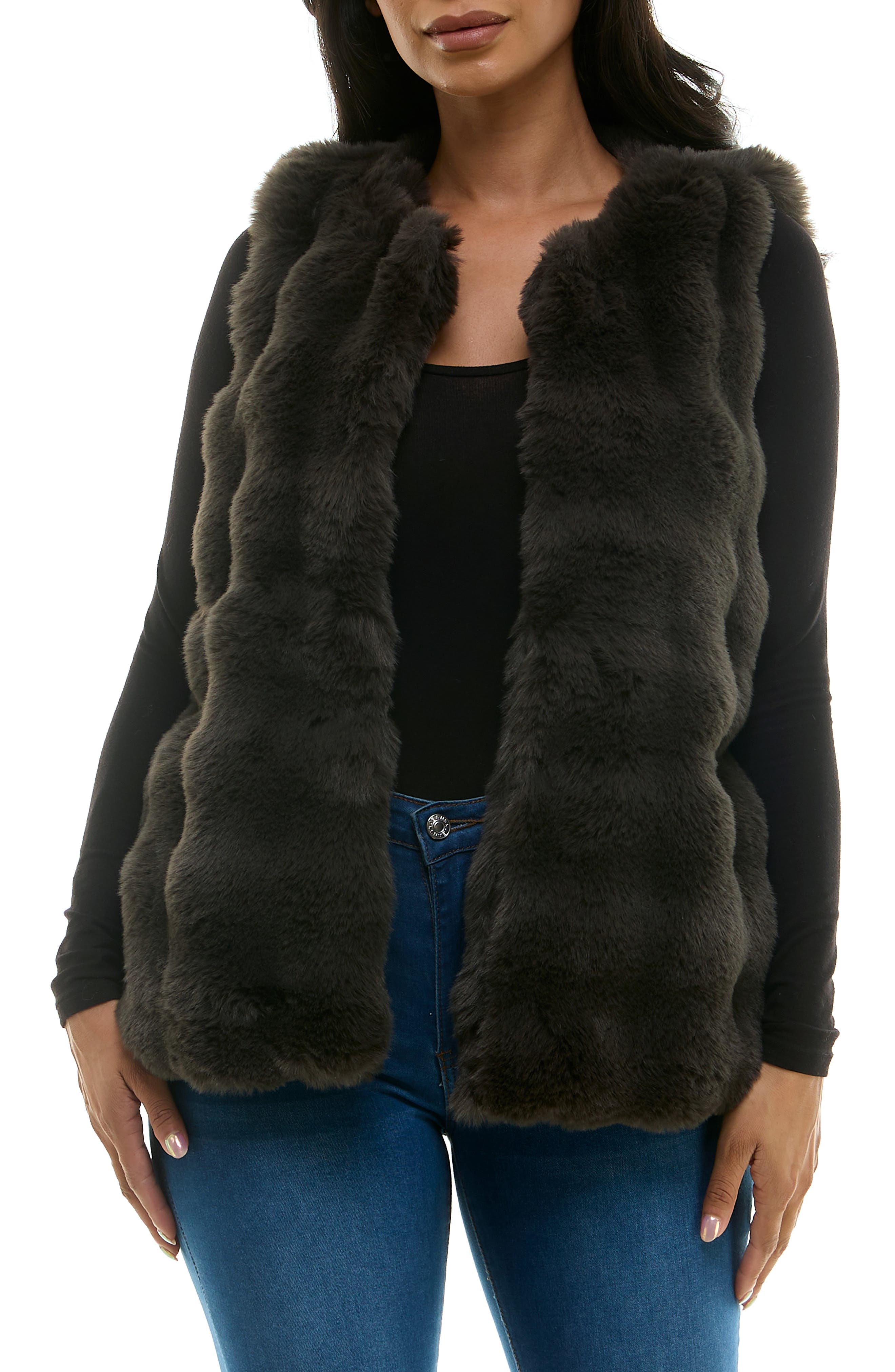 Nina Leonard Novelty Faux Fur Vest | Nordstromrack