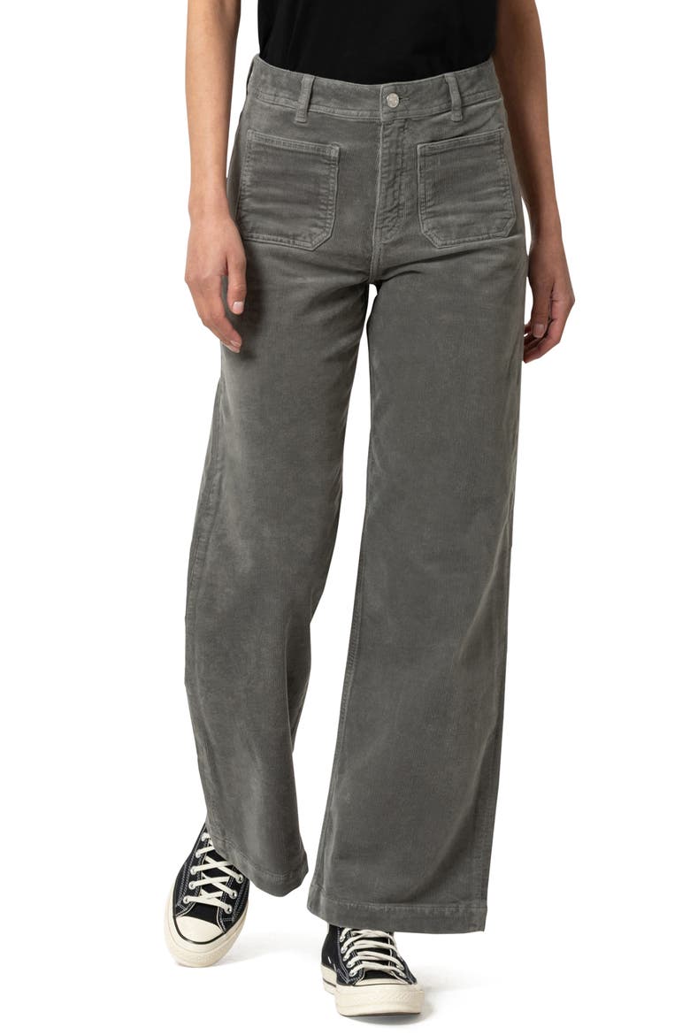 Paloma Marine Patch Pocket High Waist Wide Leg Corduroy Pants (Women ...