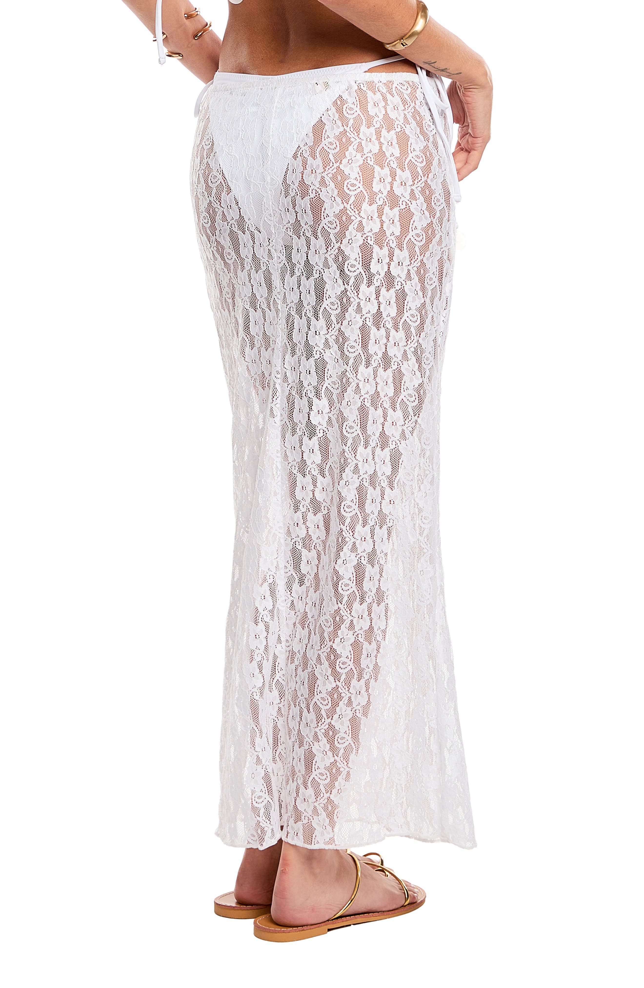 Capittana Aissa Sheer Lace Cover-Up Maxi Skirt | Nordstrom