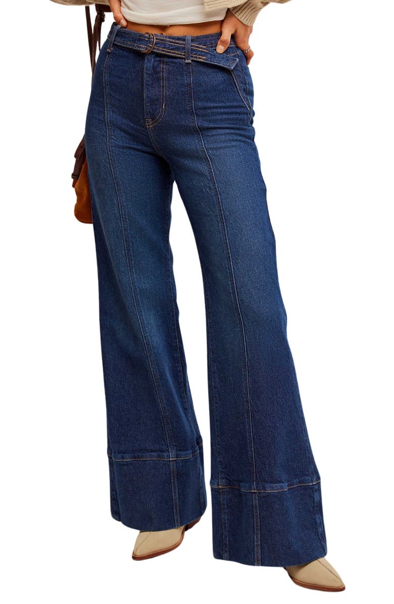 Free People Ryla Ring Belt Wide Leg Jeans | Nordstromrack