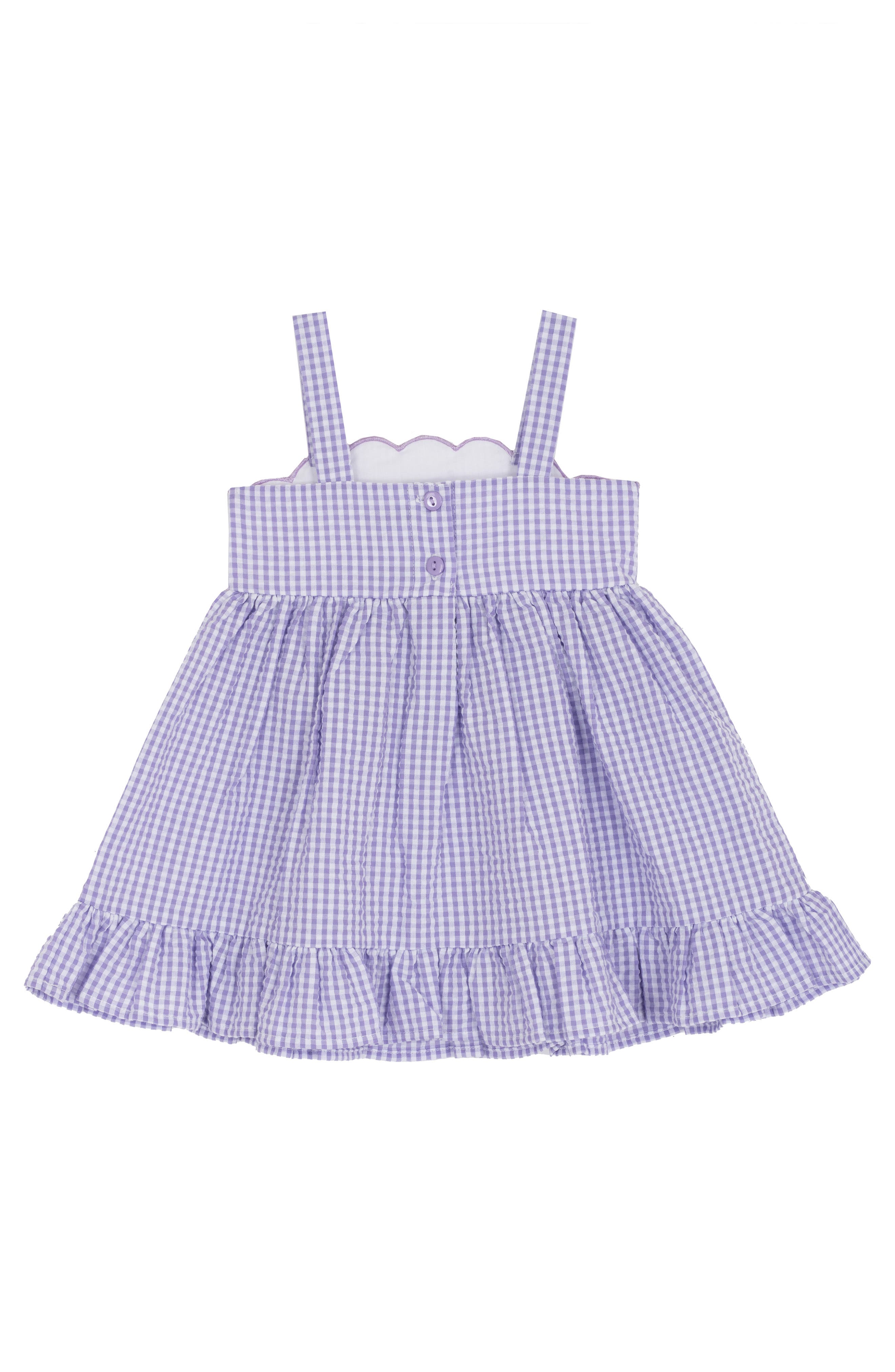 Rare Editions Lilac Scallop Seersucker Dress & Bloomers | Nordstromrack