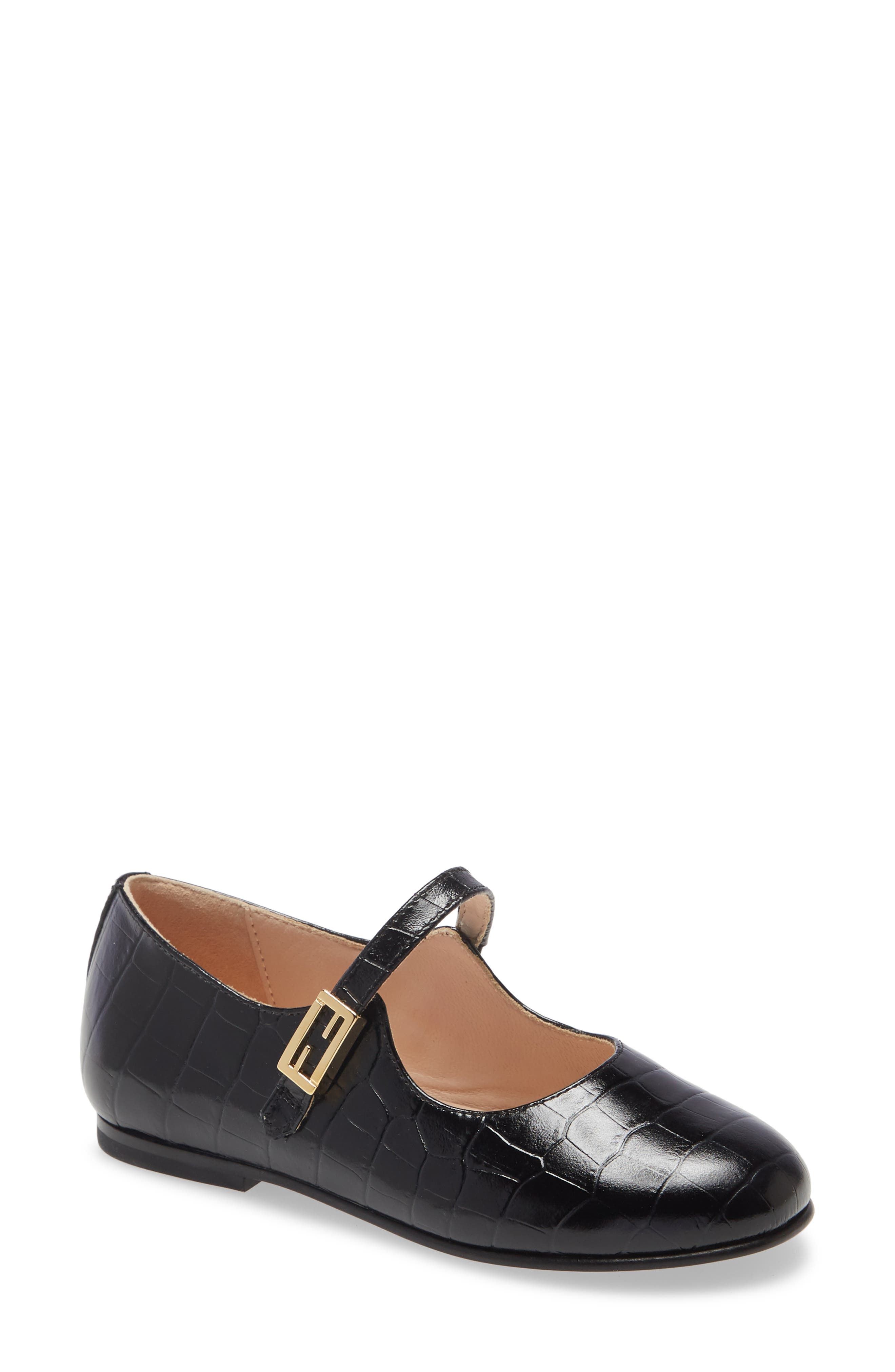 Fendi Logo Buckle Croc Embossed Mary Jane | Nordstromrack