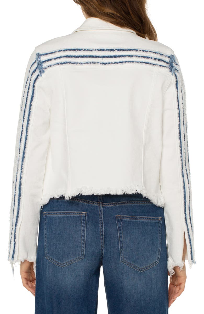 Liverpool Los Angeles Frayed Crop Hem Denim Jacket | Nordstrom