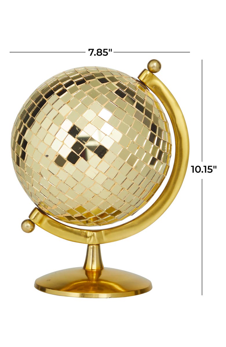 VIVIAN LUNE HOME Gold Stainless Steel Disco Ball Style Globe ...