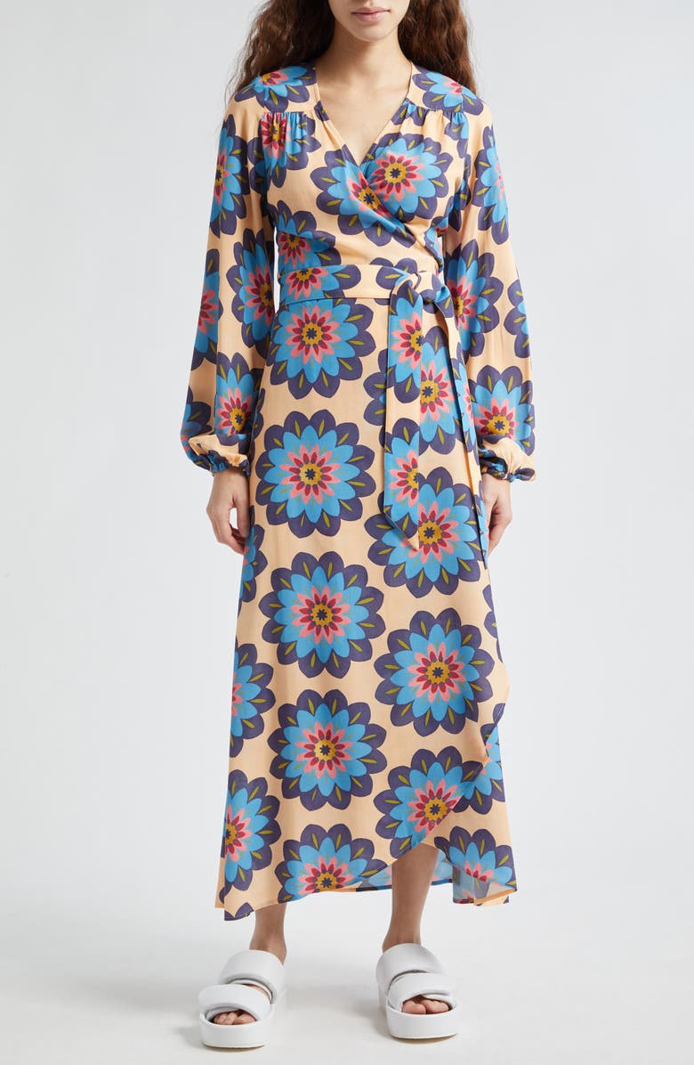 Smythe Hostess Print Long Sleeve High/Low Maxi Dress | Nordstromrack