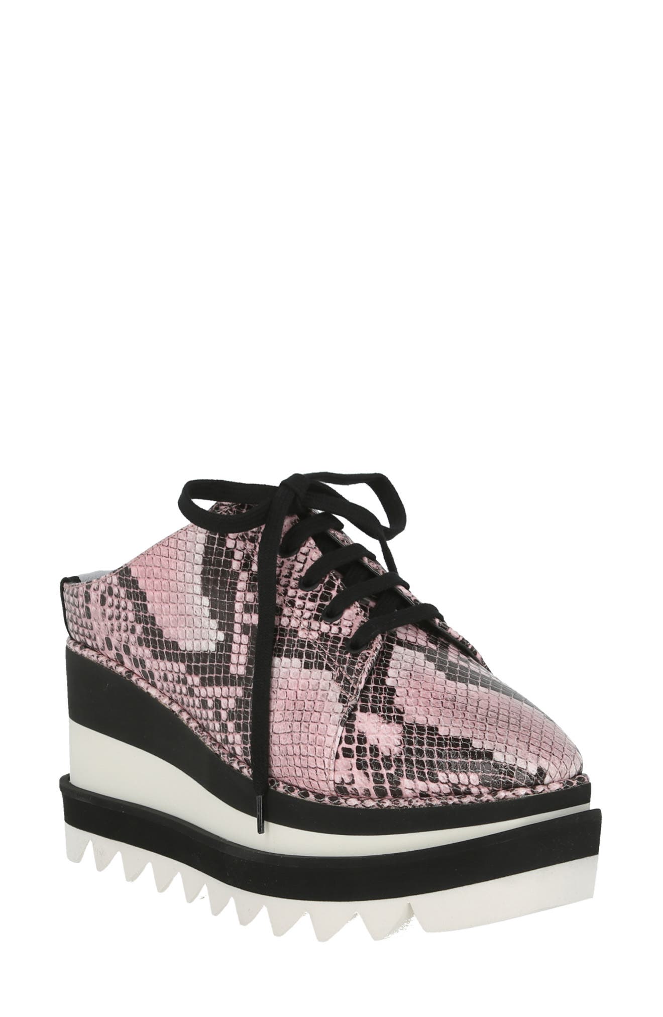 Stella McCartney Elyse Snakeskin Print Platform Wedge Sneaker (Women ...