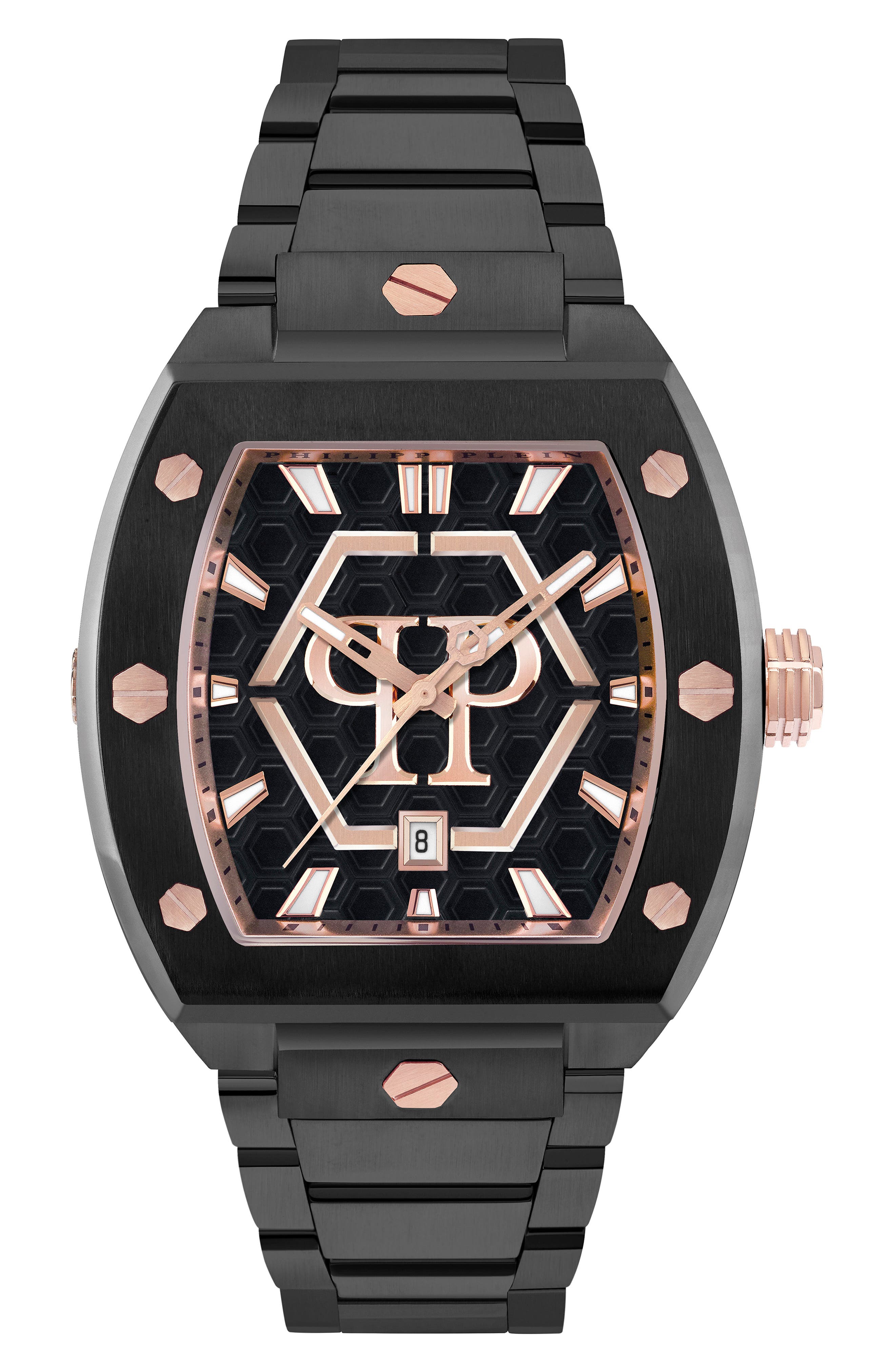 PHILIPP PLEIN The Hexagon Phantom Bracelet Watch, 44mm x 56.2mm | Nordstrom