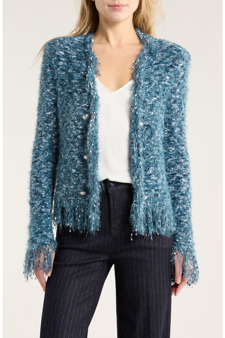 Azure Knit Fringe Cardigan Blazer (Women) | Nordstromrack
