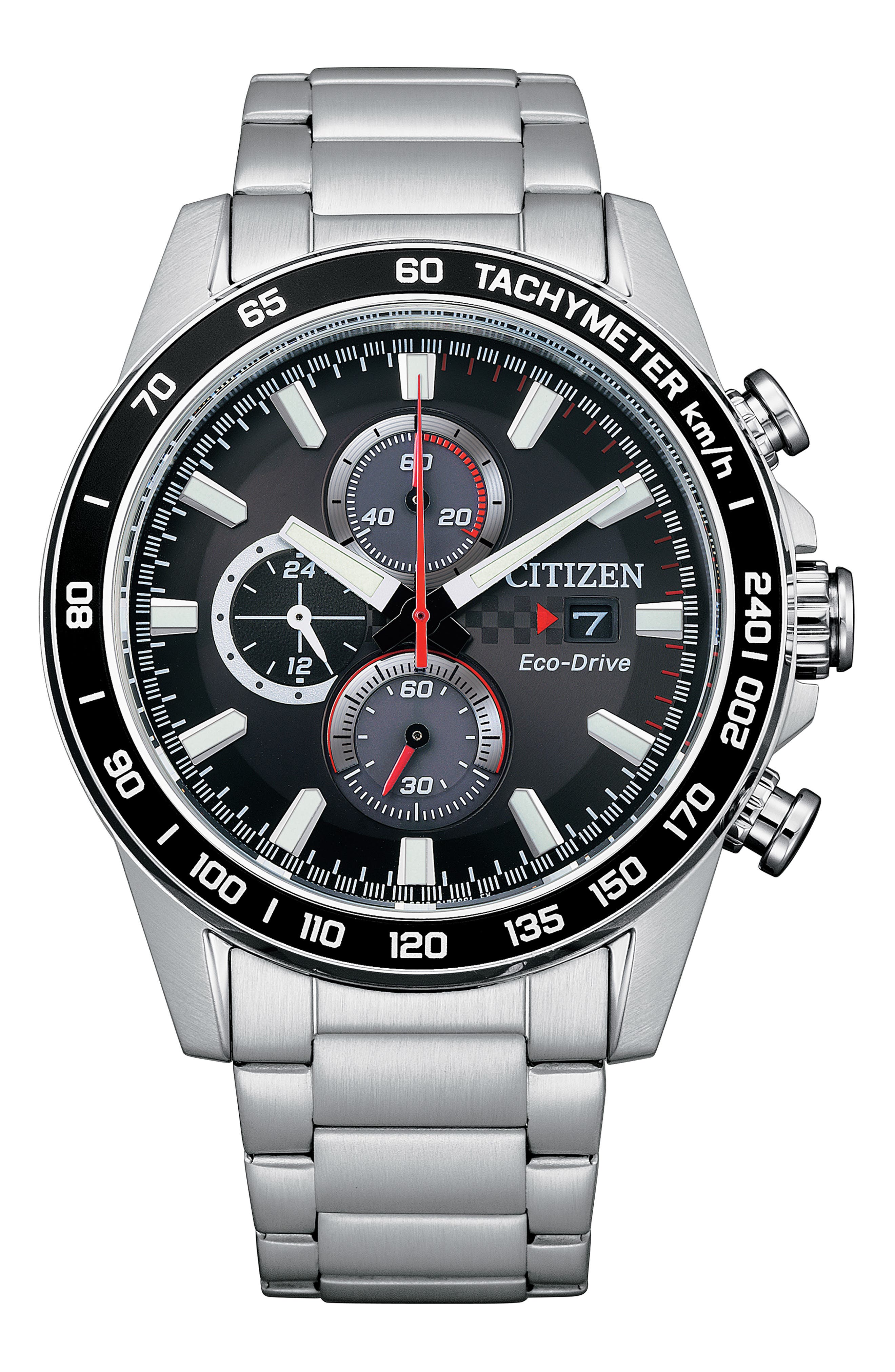 Citizen Eco Drive Chronograph Stainless Steel Bracelet Watch, 44mm ...