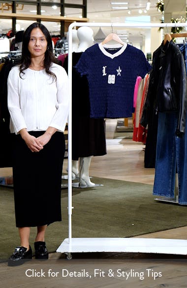 LIONESS Spectate Smocked Jersey Top | Nordstromrack