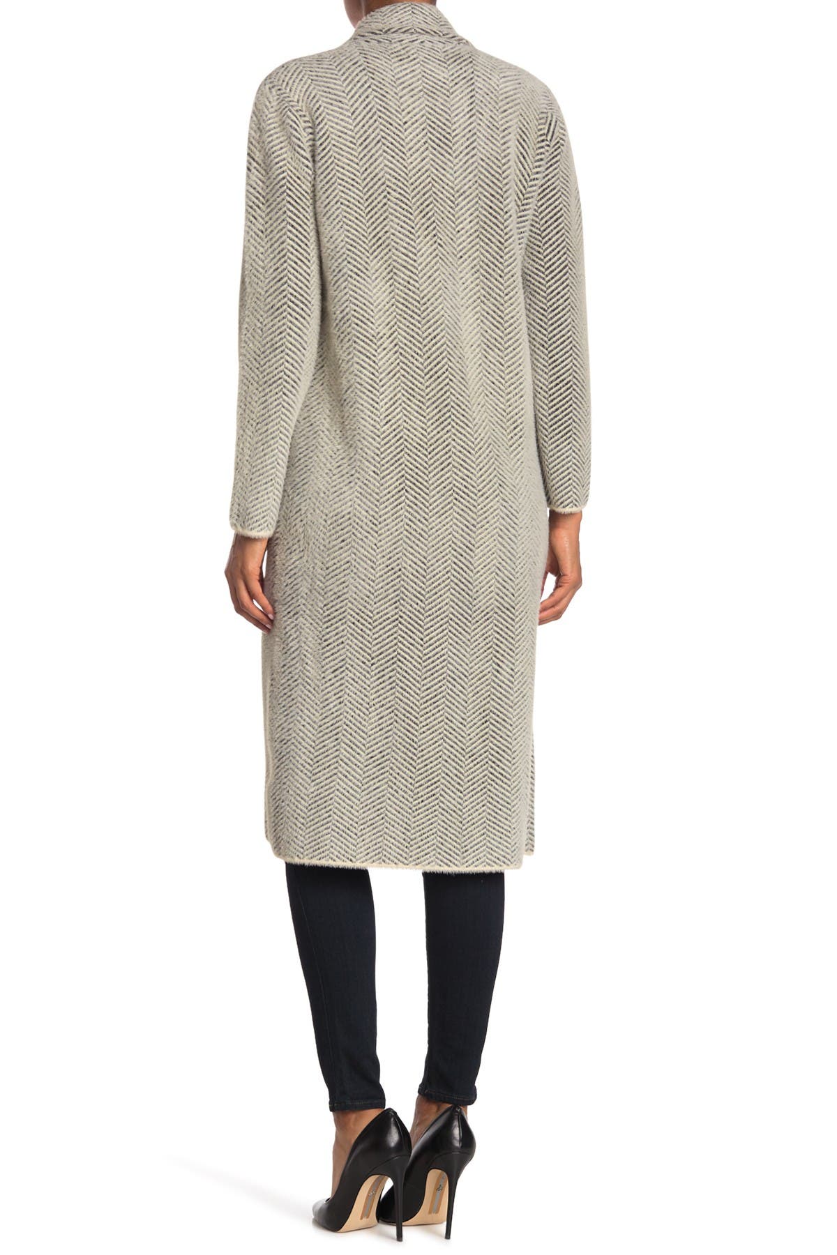 Love Token Herringbone Print Longline Coat | Nordstromrack