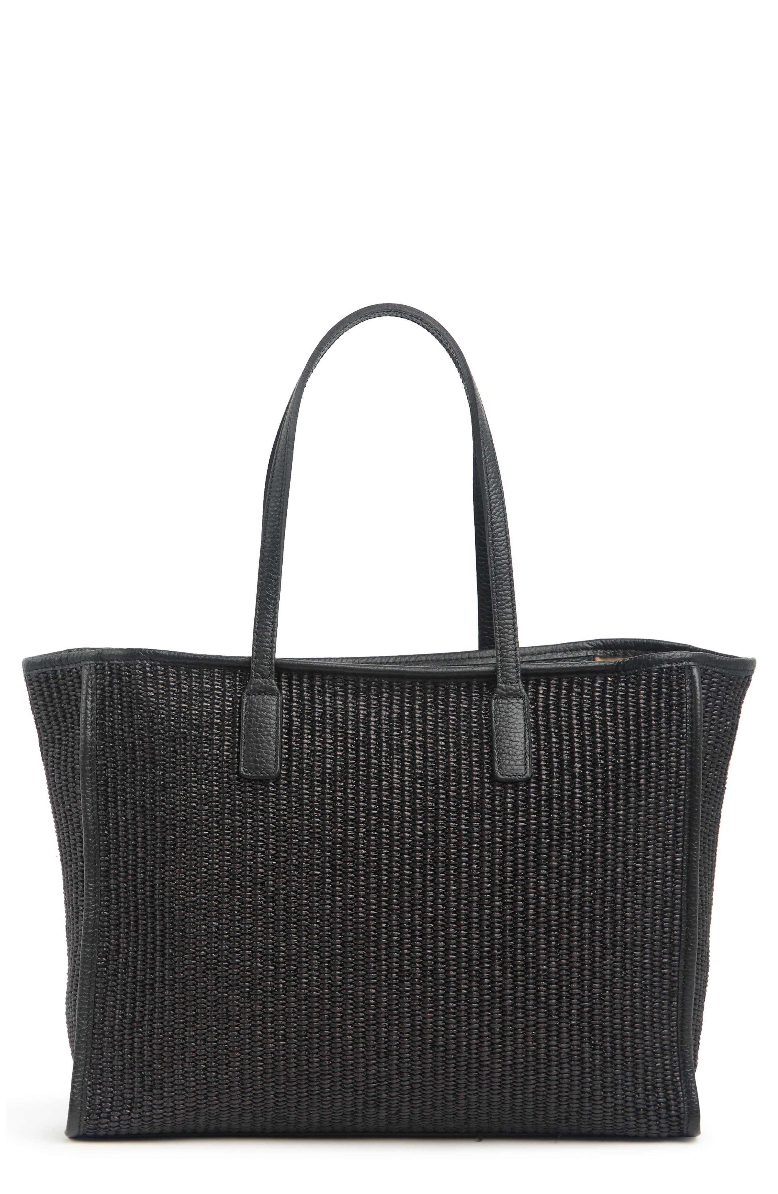 Persaman New York Andrea Leather Trim Raffia Tote | Nordstromrack