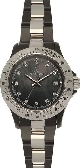 TOYWATCH 'Mini Metal Plasteramic' Mother-of-Pearl Bracelet Watch ...